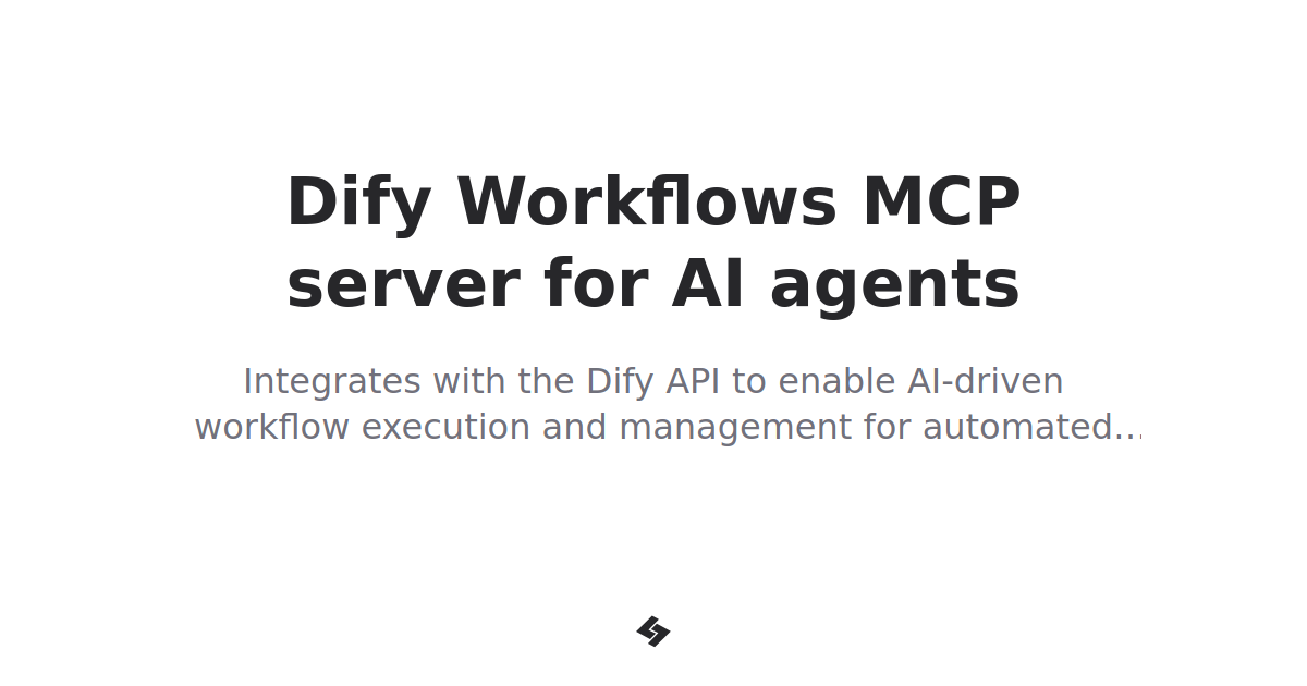 Dify Workflows MCP server for AI agents