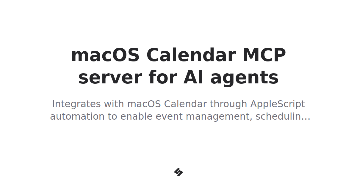 macOS Calendar MCP server for AI agents