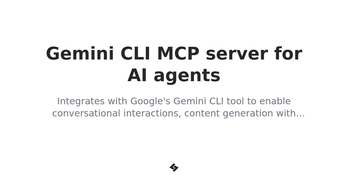 Gemini CLI MCP server for AI agents