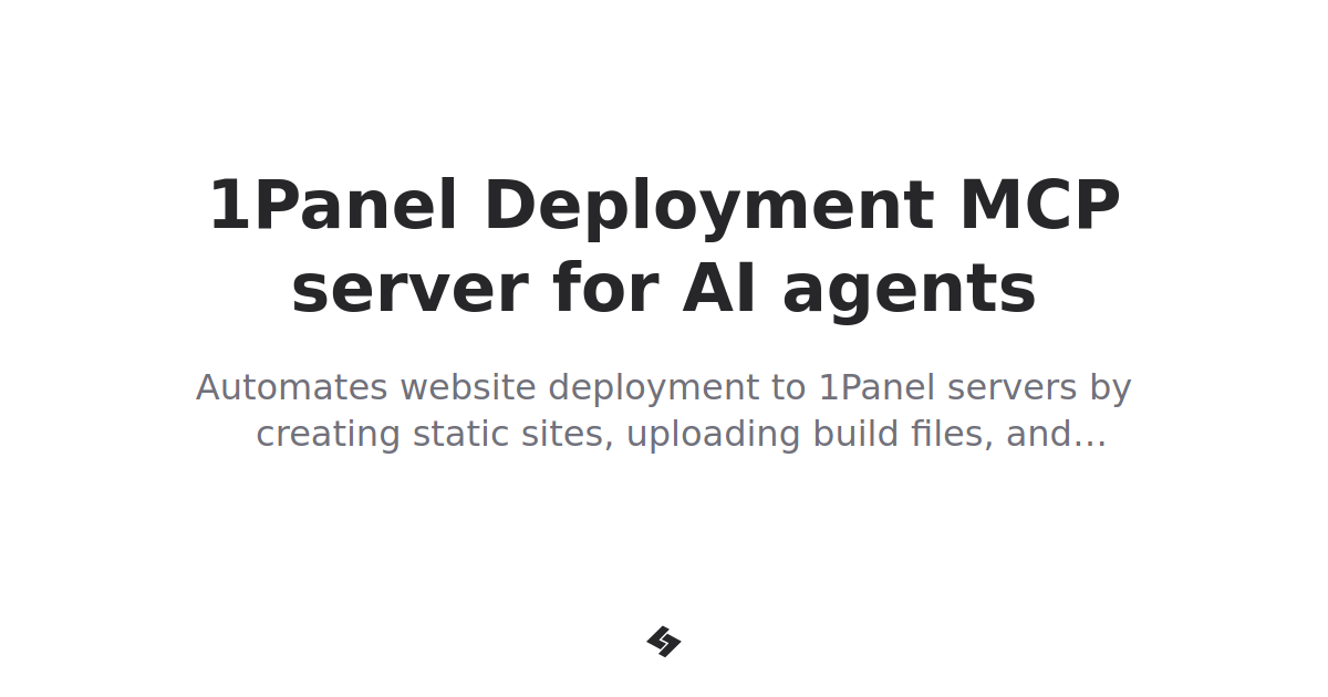 1Panel Deployment MCP server for AI agents