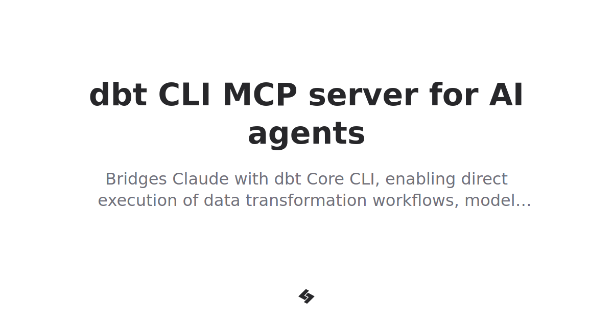 dbt CLI MCP server for AI agents