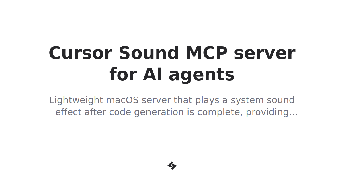 Cursor Sound MCP server for AI agents
