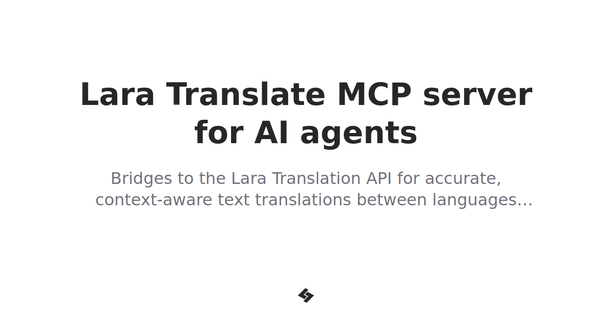 Lara Translate MCP server for AI agents