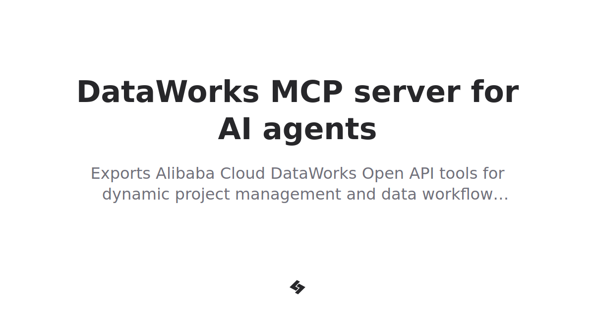 DataWorks MCP server for AI agents