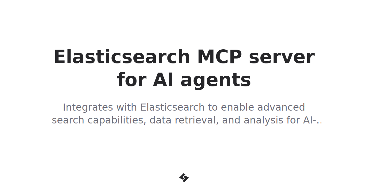 Elasticsearch MCP server for AI agents