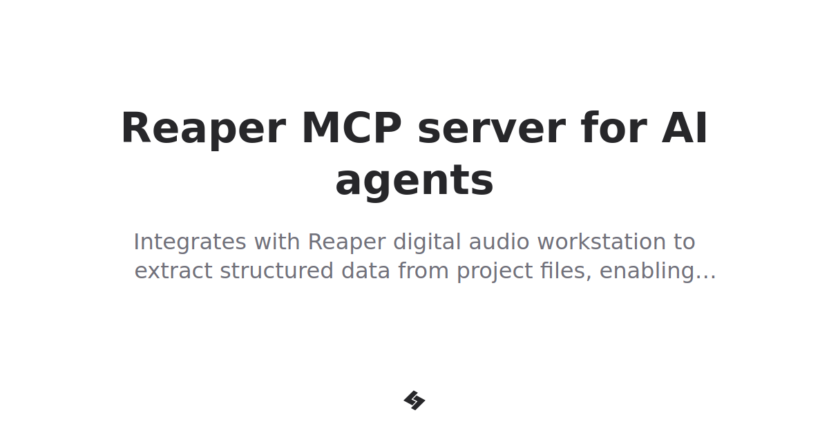 Reaper MCP server for AI agents