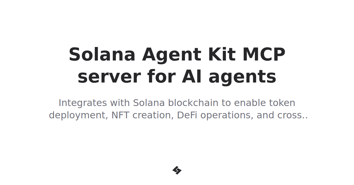 Solana Agent Kit MCP server for AI agents