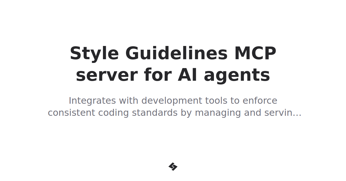 Style Guidelines MCP server for AI agents