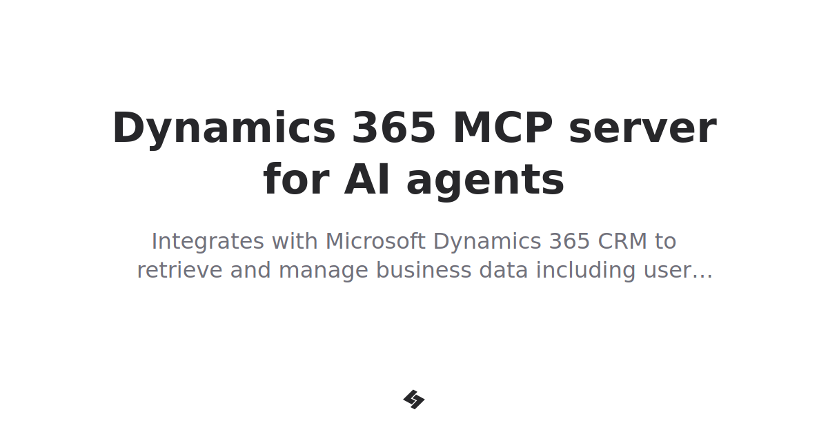 Dynamics 365 MCP server for AI agents