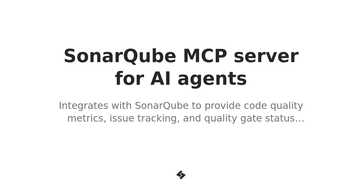 SonarQube MCP server for AI agents