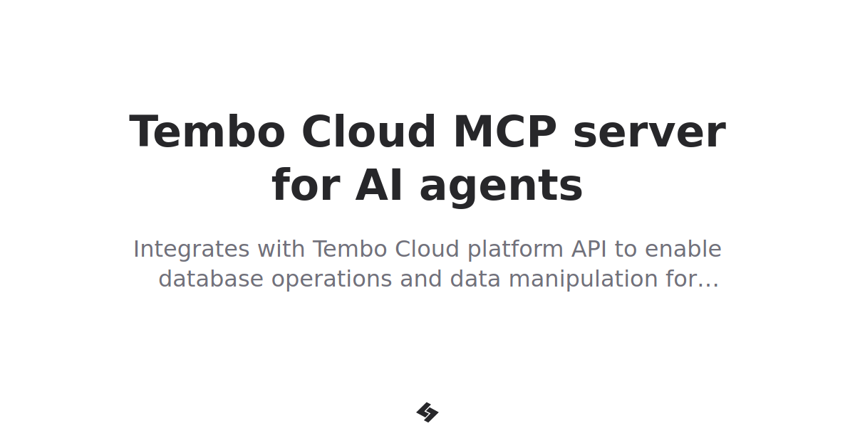 Tembo Cloud MCP server for AI agents