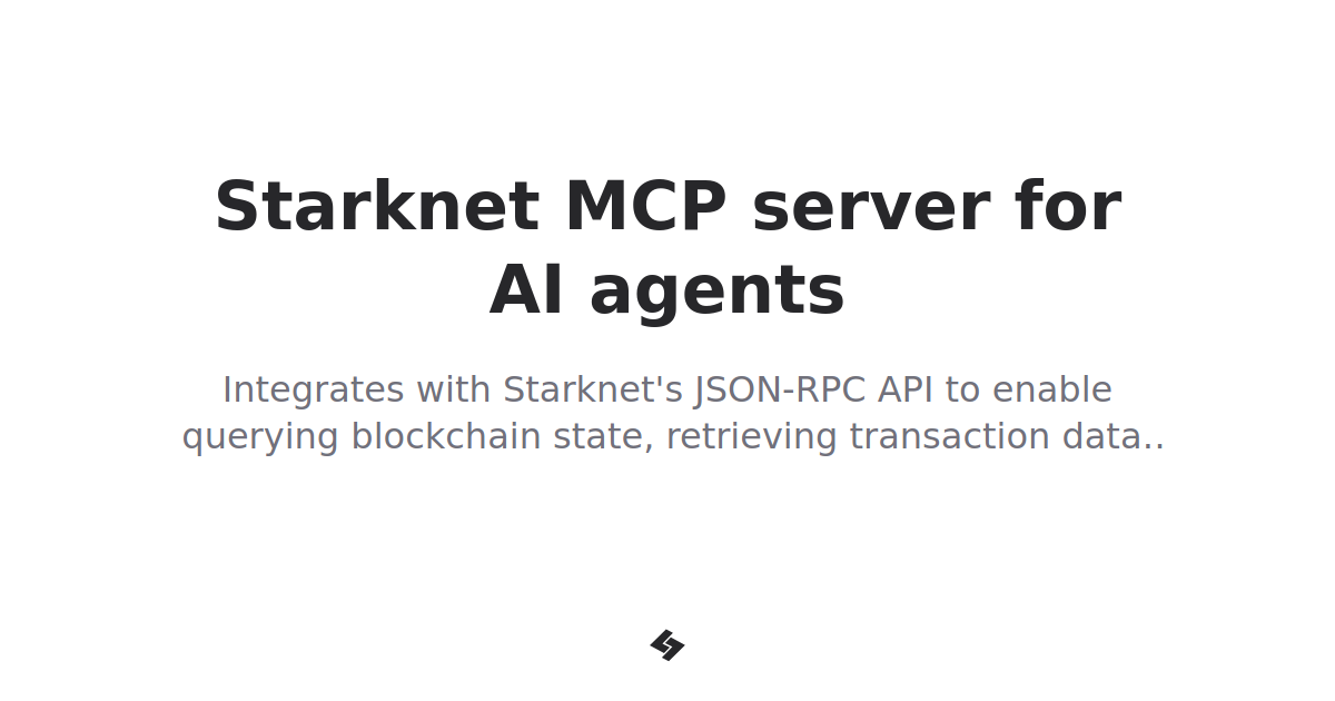 Starknet MCP server for AI agents