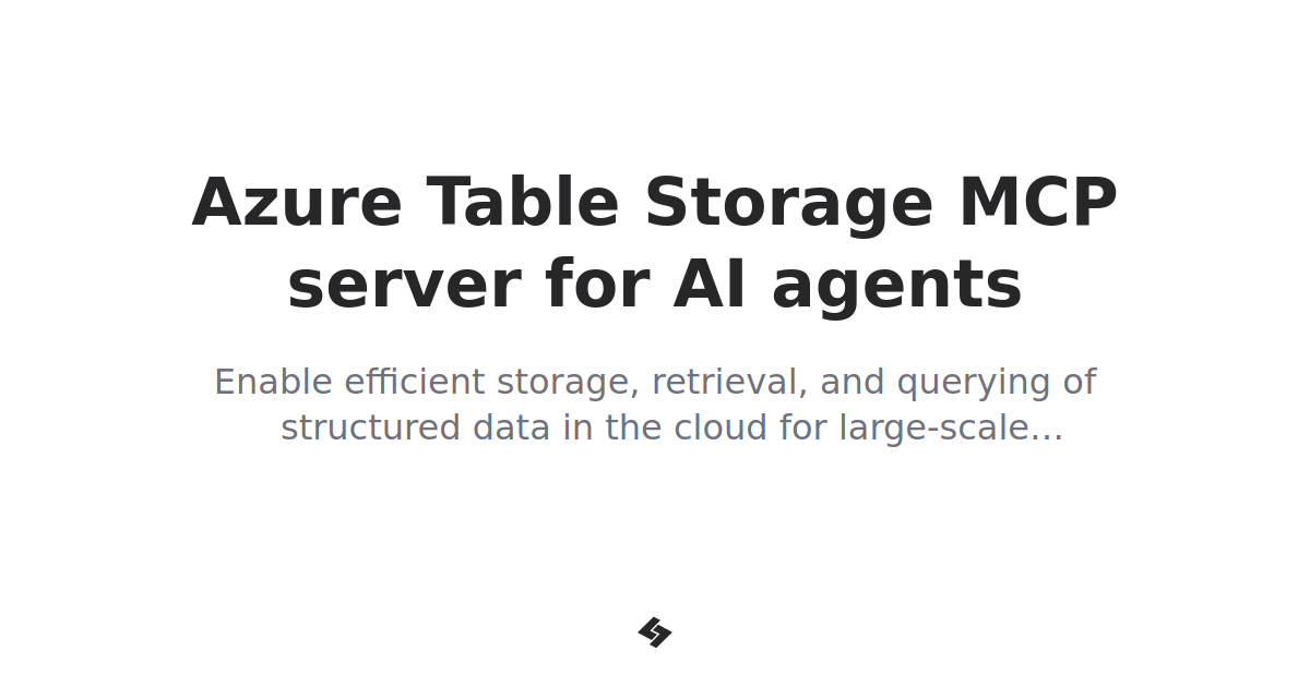 Azure Table Storage MCP server for AI agents