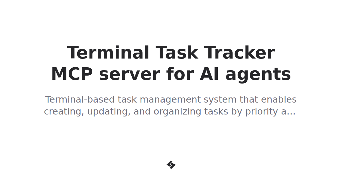 Terminal Task Tracker MCP server for AI agents