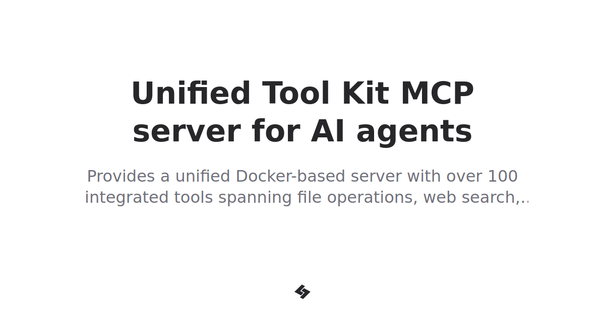 Unified Tool Kit MCP server for AI agents