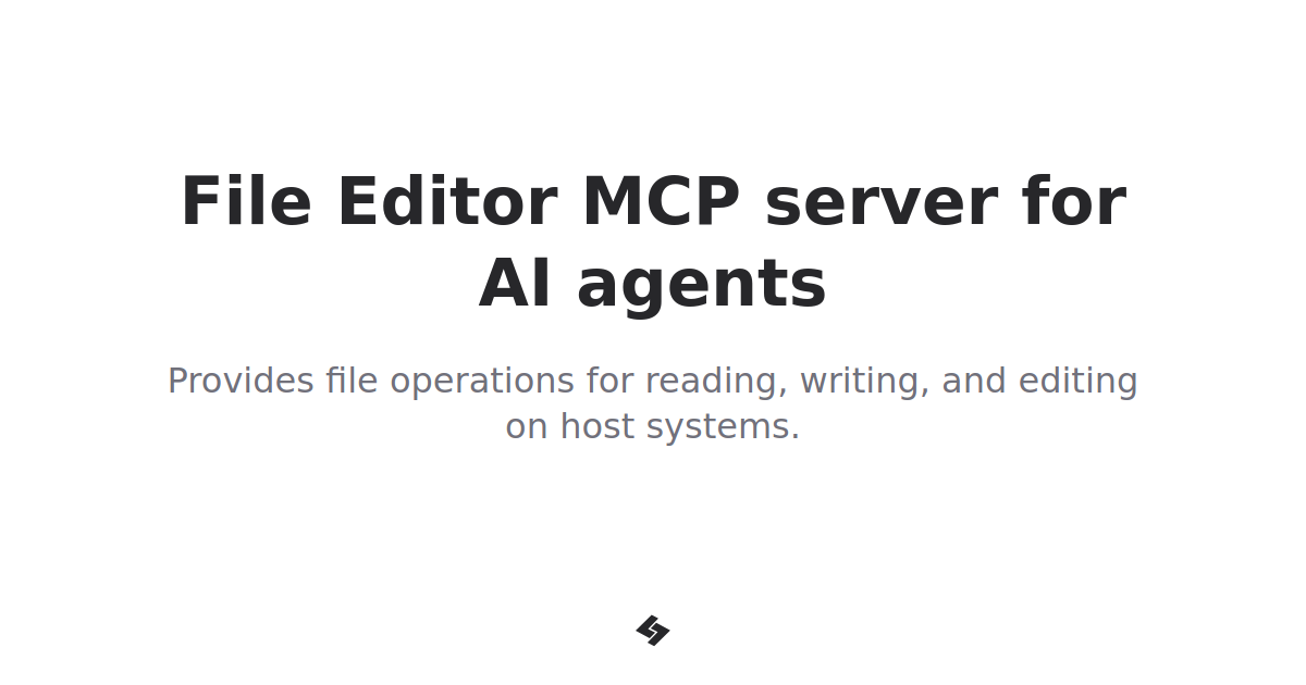 File Editor MCP server for AI agents