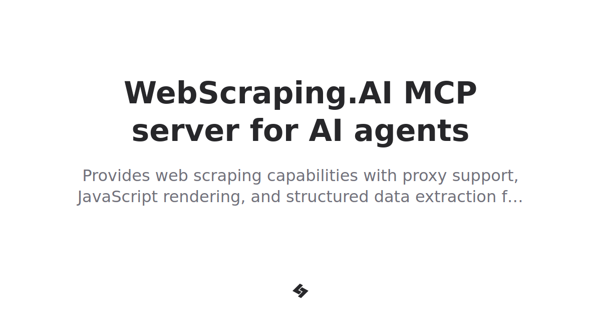 WebScraping.AI MCP server for AI agents
