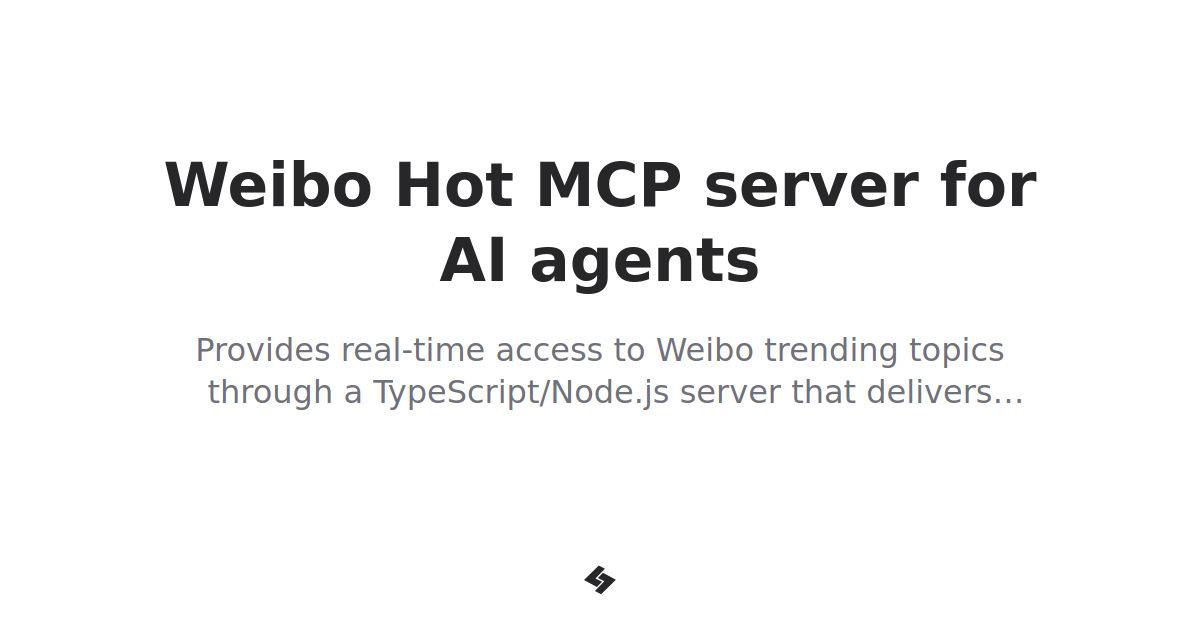 Weibo Hot MCP server for AI agents