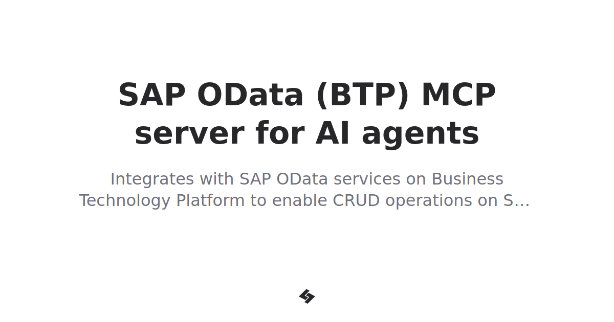 SAP OData (BTP) MCP server for AI agents