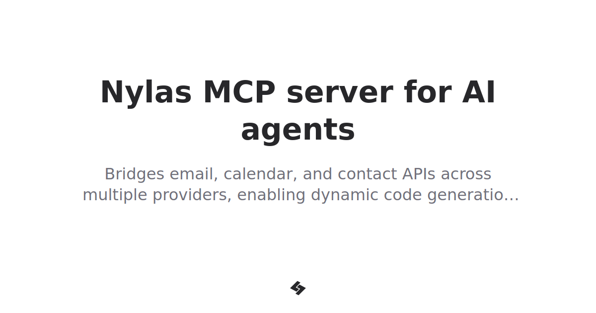 Nylas MCP server for AI agents