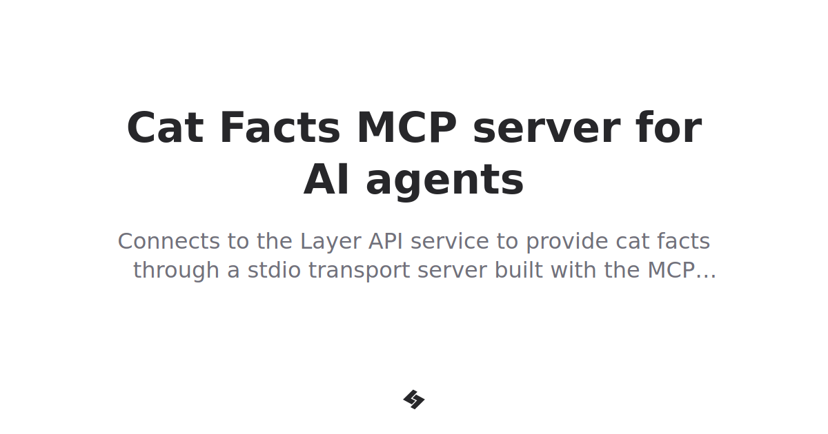 Cat Facts MCP server for AI agents
