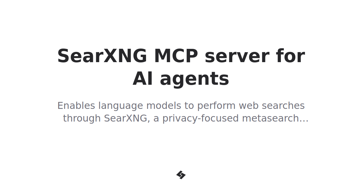 SearXNG MCP server for AI agents