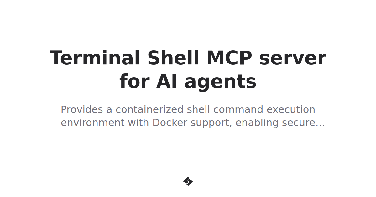 Terminal Shell MCP server for AI agents