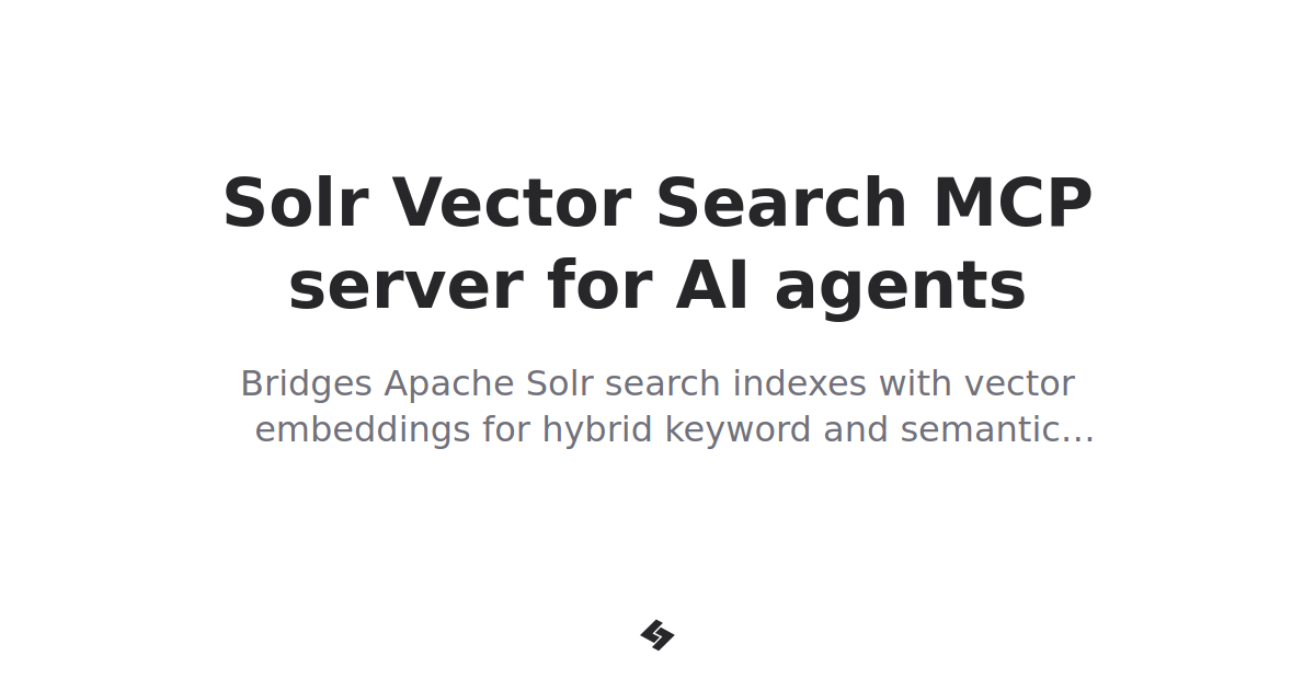 Solr Vector Search MCP server for AI agents