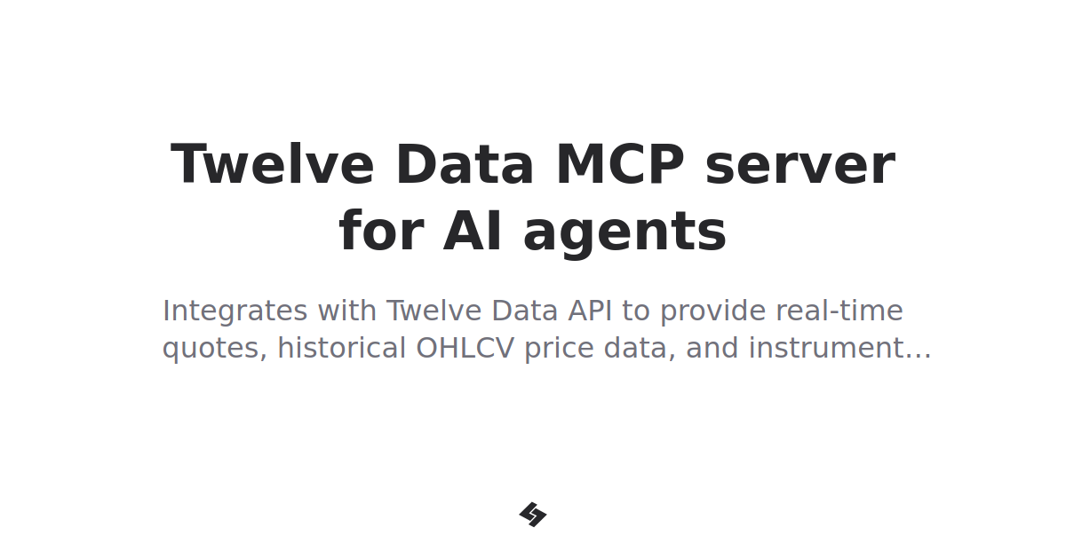 Twelve Data MCP server for AI agents