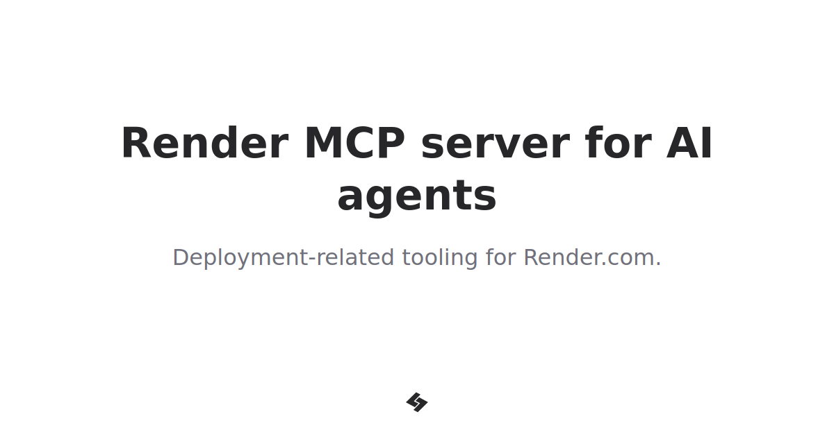 Render MCP server for AI agents