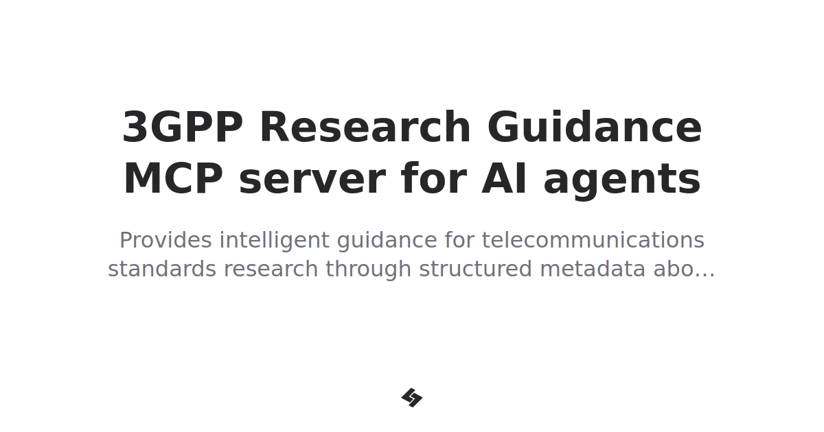 3GPP Research Guidance MCP server for AI agents