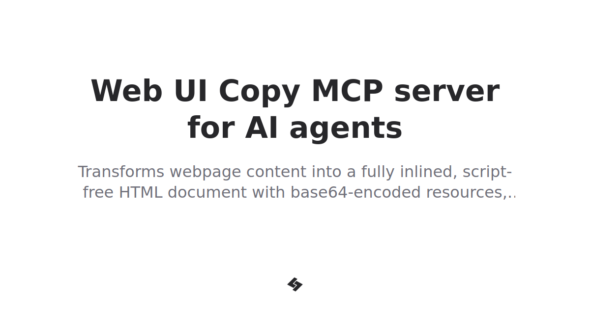 Web UI Copy MCP server for AI agents