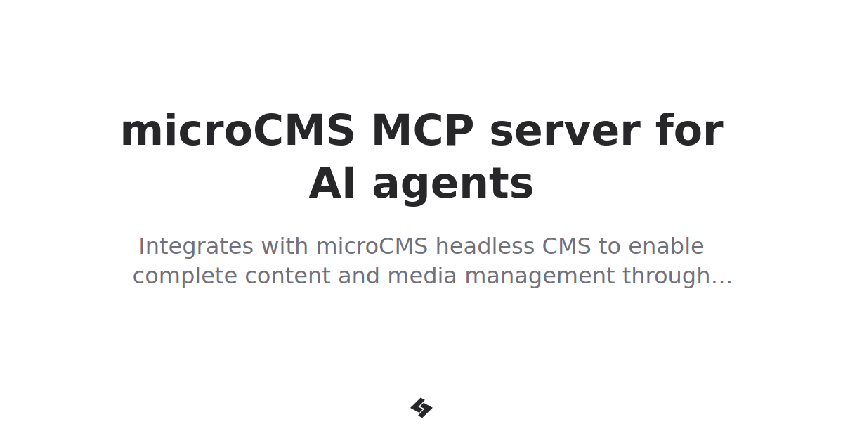 microCMS MCP server for AI agents