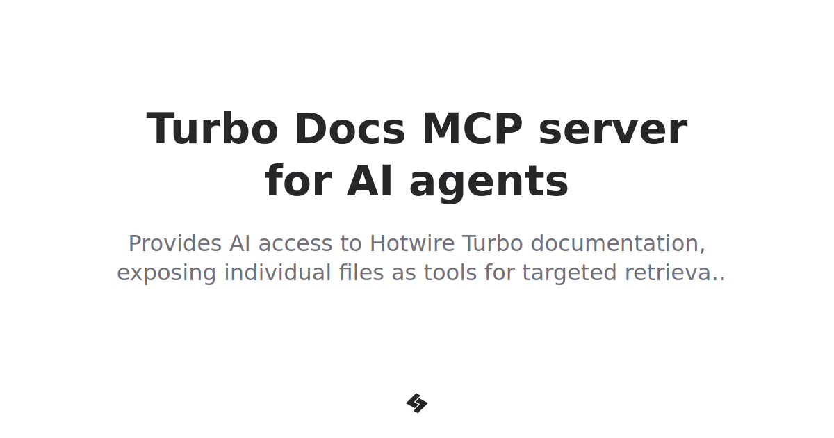 Turbo Docs MCP server for AI agents