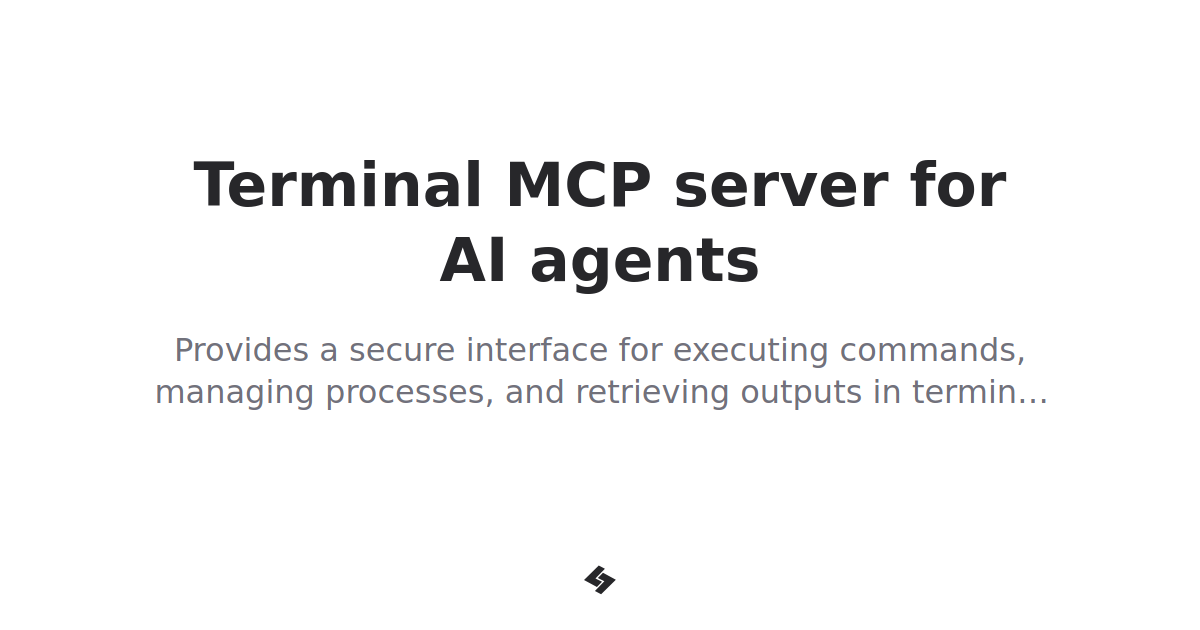 Terminal MCP server for AI agents