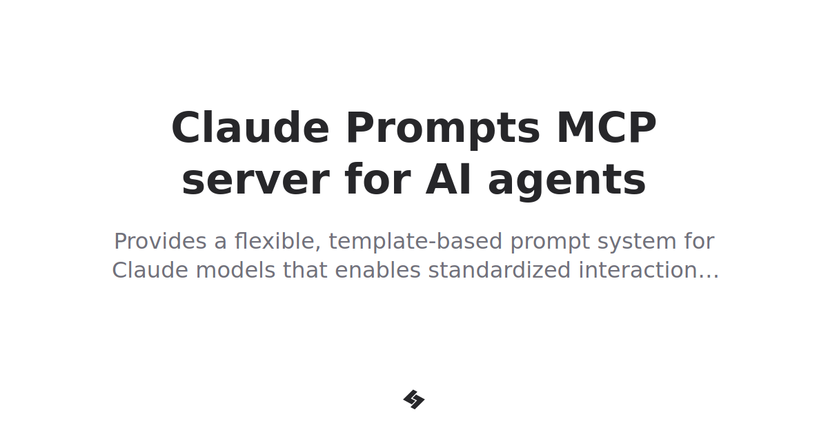 Claude Prompts MCP server for AI agents