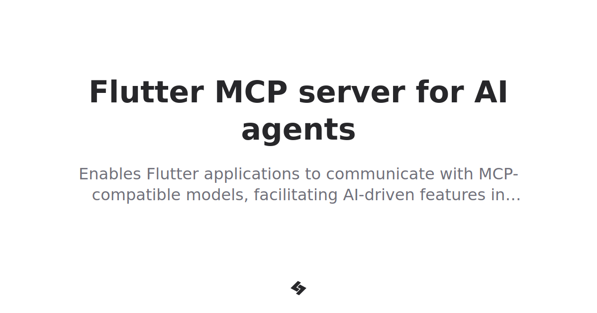 Flutter MCP server for AI agents