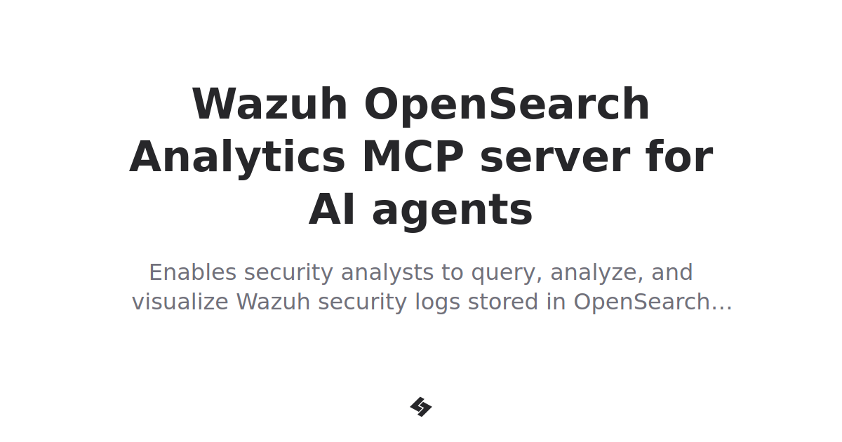 Wazuh OpenSearch Analytics MCP server for AI agents