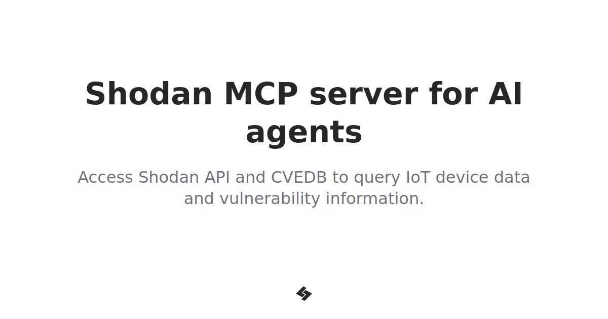 Shodan MCP server for AI agents
