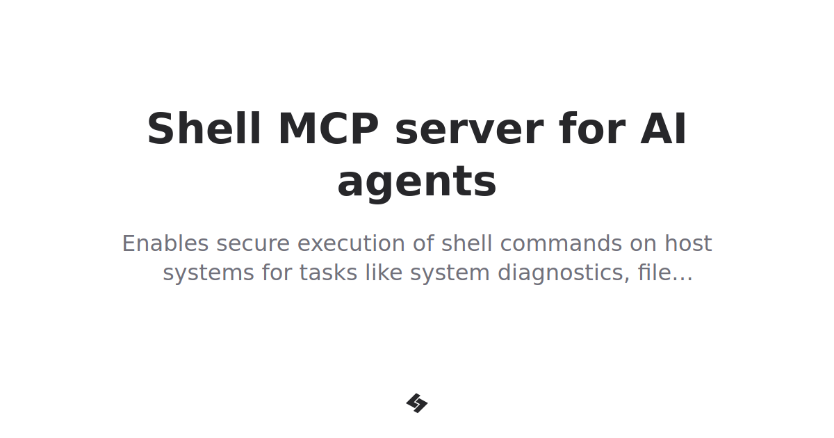Shell MCP server for AI agents