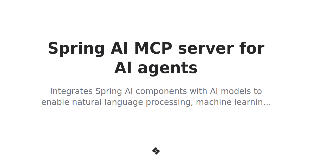 Spring AI MCP server for AI agents