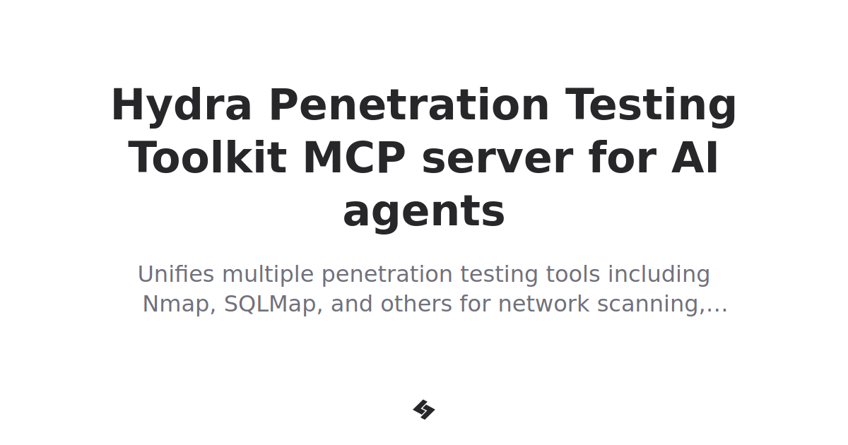 Hydra Penetration Testing Toolkit MCP server for AI agents