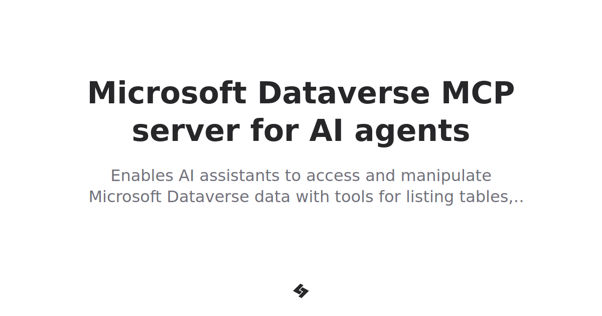 Microsoft Dataverse MCP server for AI agents