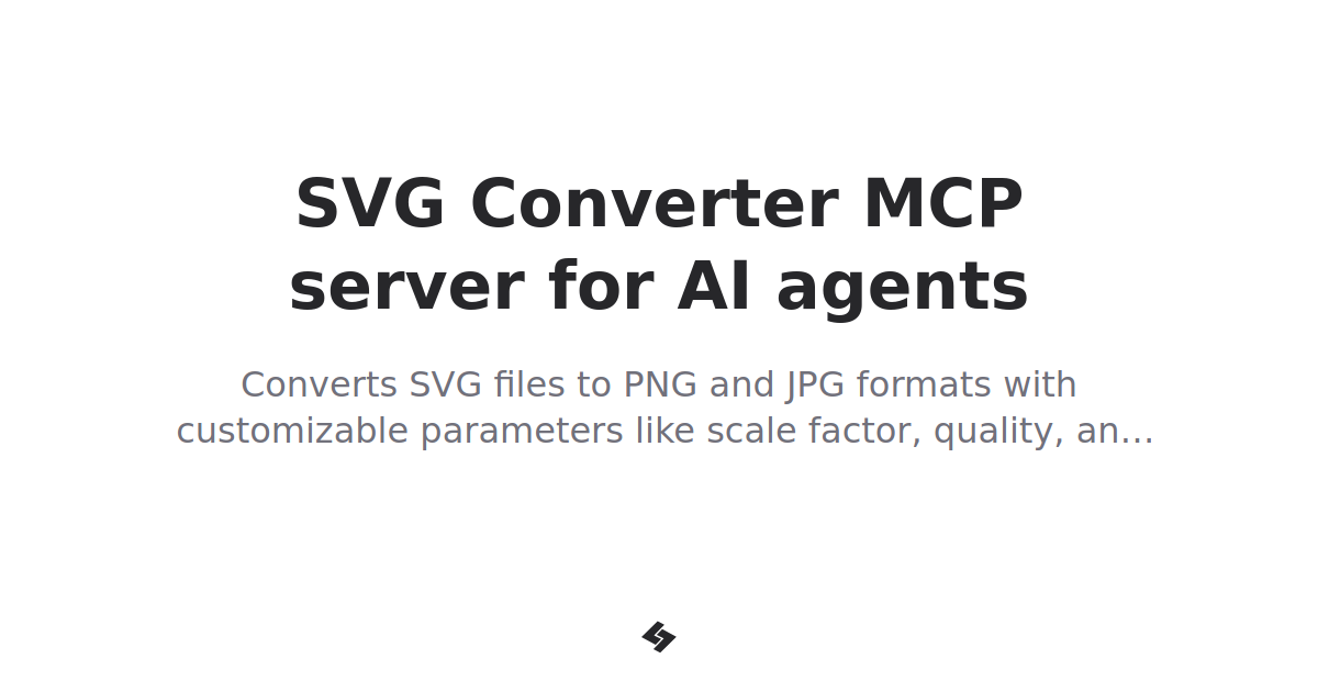 SVG Converter MCP server for AI agents