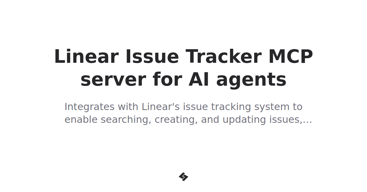 Linear Issue Tracker MCP server for AI agents