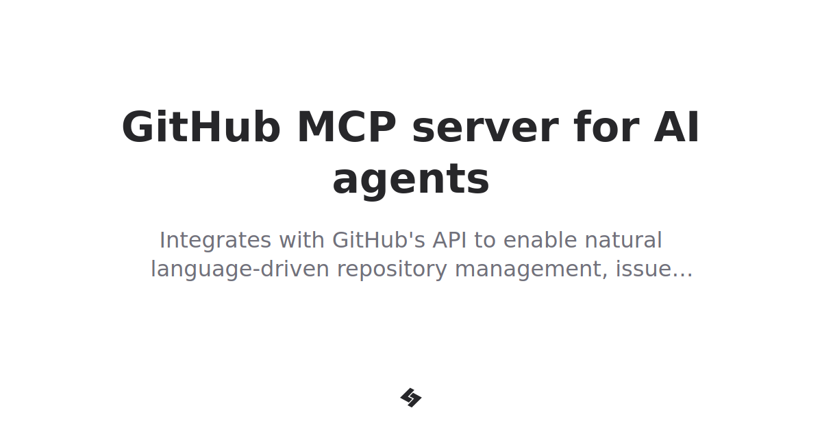 GitHub MCP server for AI agents