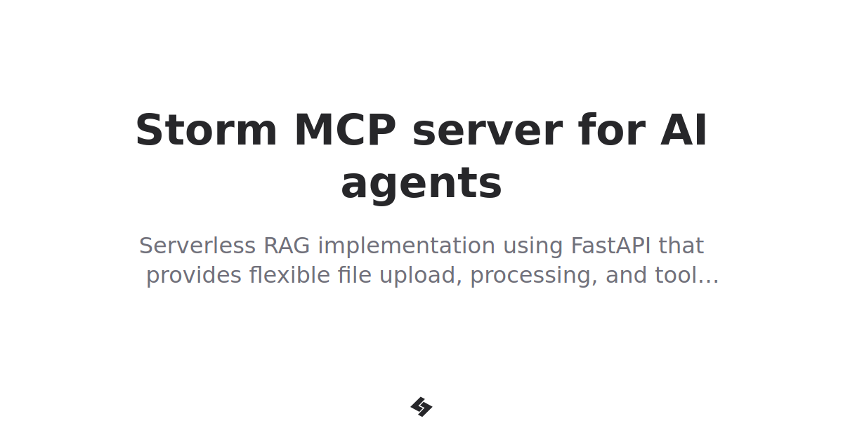 Storm MCP server for AI agents
