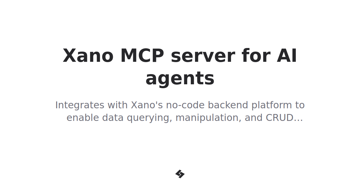Xano MCP server for AI agents
