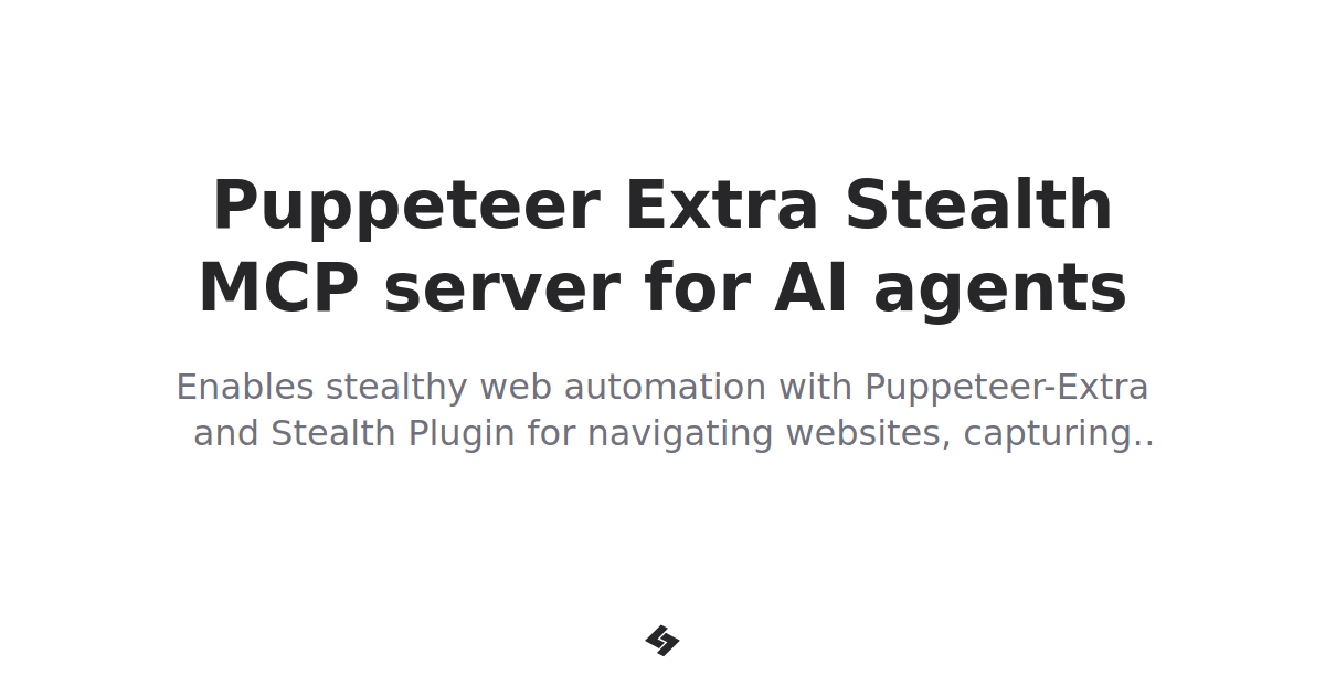 Puppeteer Extra Stealth MCP server for AI agents