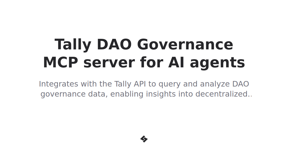 Tally DAO Governance MCP server for AI agents